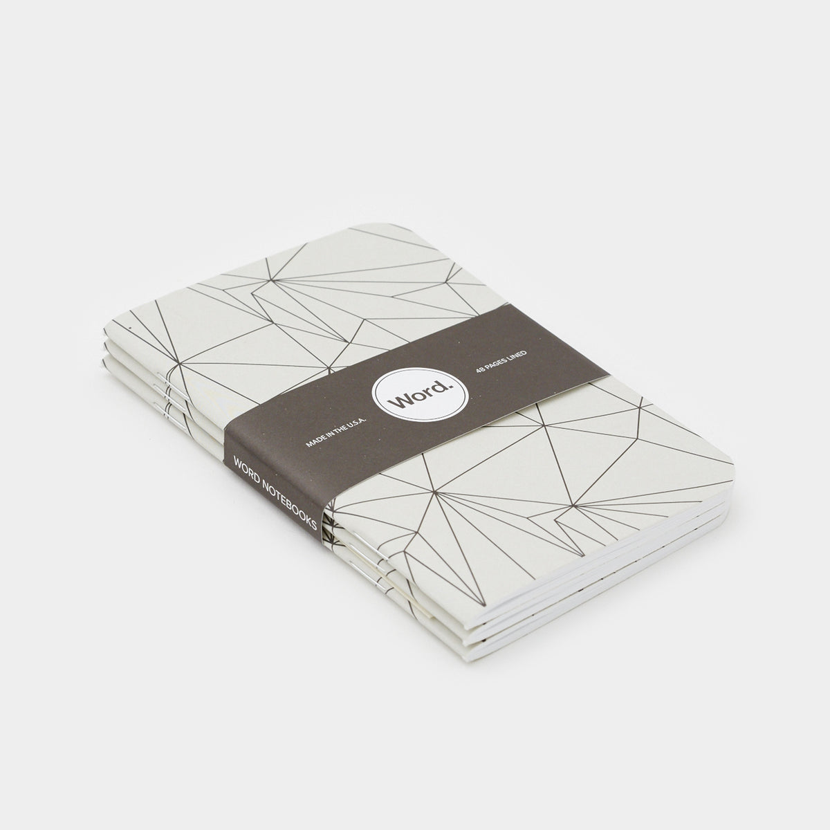 Word. Notebooks - Grey Polygon (3 Pack) - Utility Goods